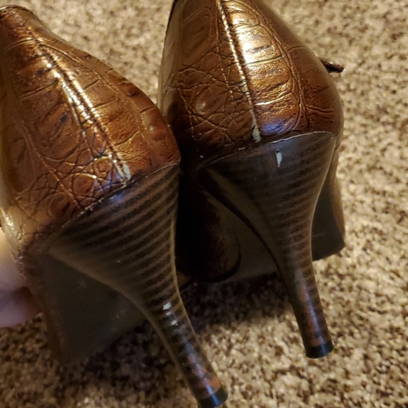 Predictions | Shoes | Copper Peep Toe Heel W Ankle Strap | Poshmark